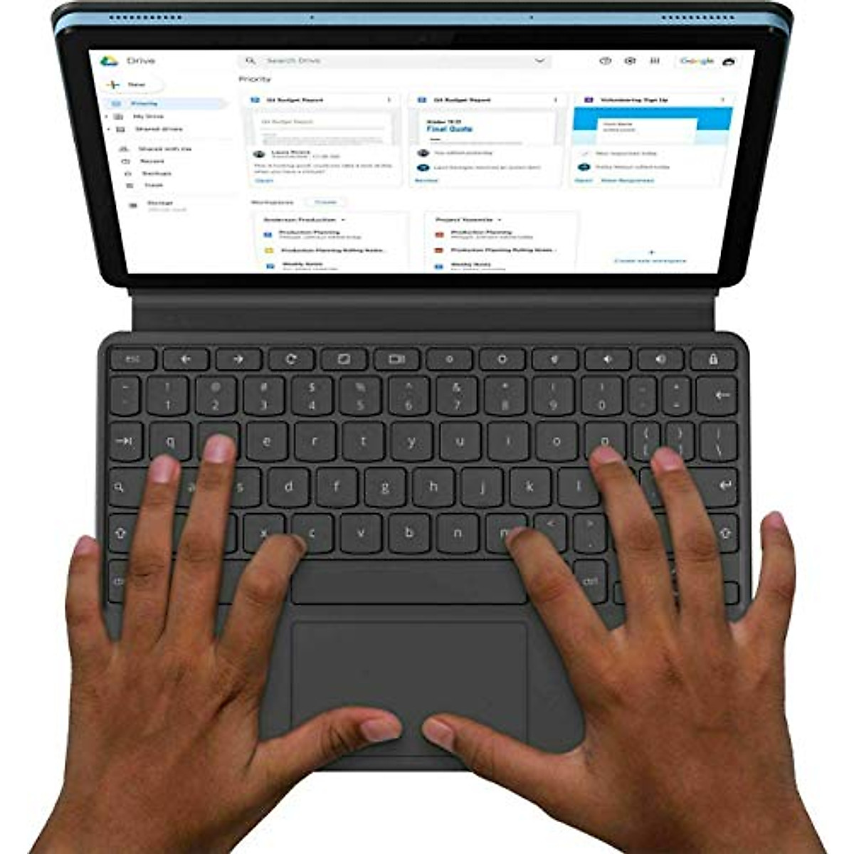 Lenovo Chromebook Duet, 2-in-1, 10.1" WUXGA (1920 x 1200) Display, MediaTek Helio P60T, 4GB LPDDR4X RAM, 128GB eMCP SSD, Chrome OS (Renewed)