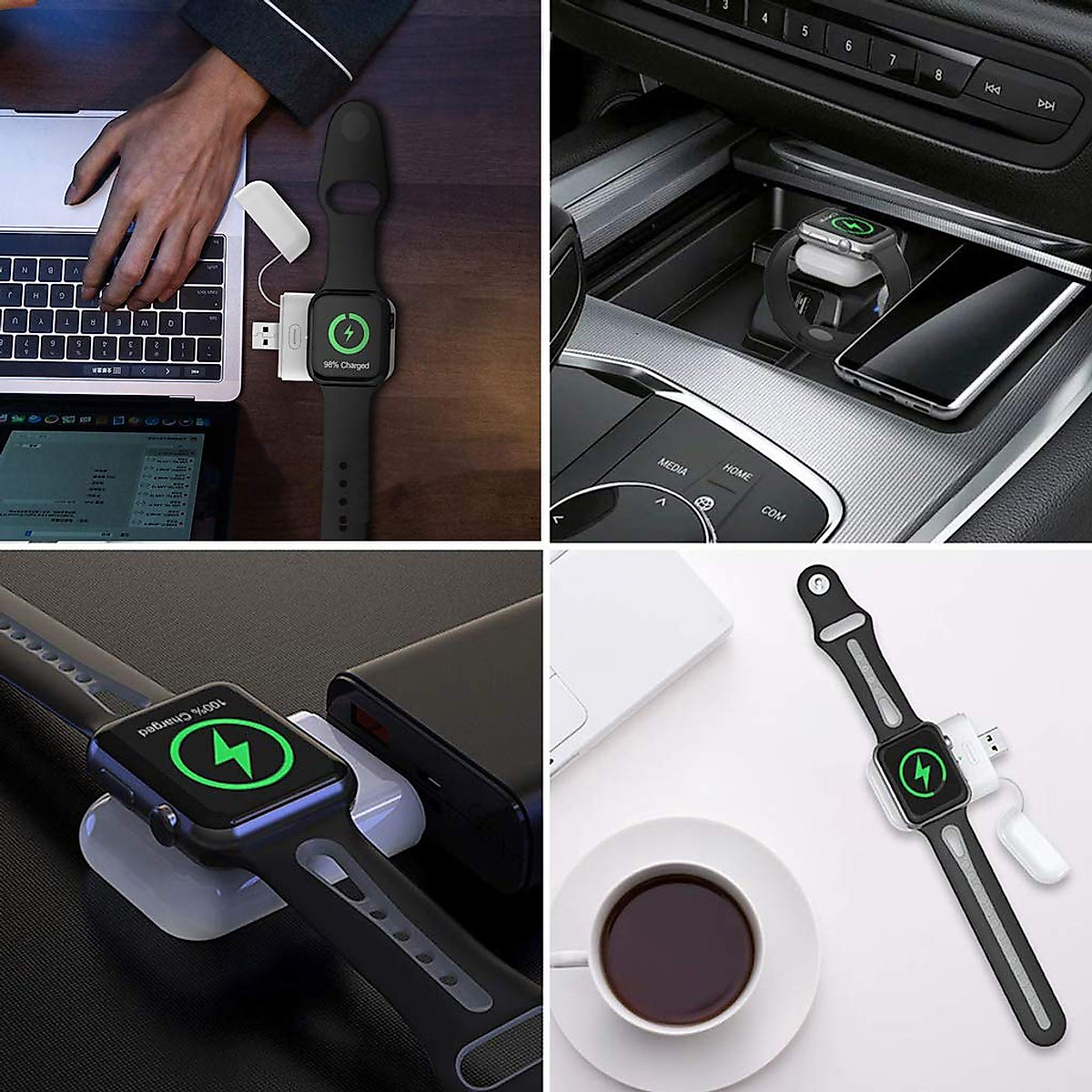 OIFEN for Apple Watch Wireless Charger, Portable iWatch Charger Magnetic Wireless Charger 1000mAh Power Bank for Apple Watch Series 7/6/SE/5/4/3/2/1,White