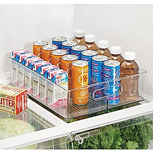 iDesign Recycled Plastic Resipreme Divided Fridge and Freezer, 12” x 4” x 14.5”, Clear