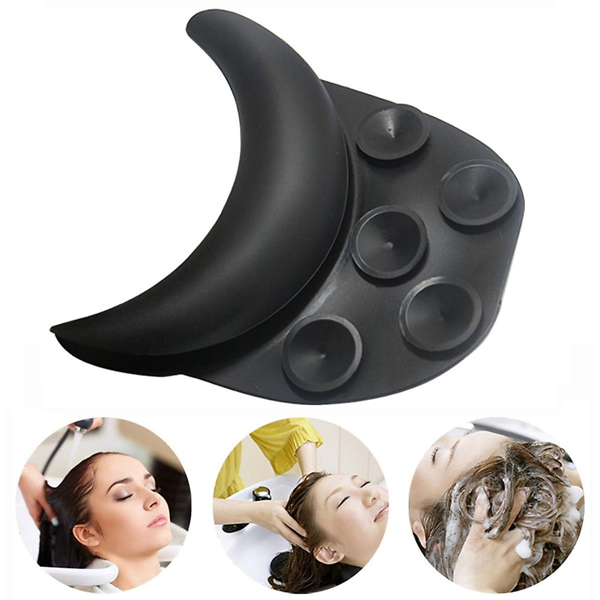 WUWEOT Salon Gel Neck Rest Cushion, Non-slip Silicone Shampoo Bowl Neck Pillow, Hair Washing Sink Basin Tool for Salon and Home