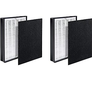 Fette Filter - Premium Air Purifier Replacement Filter Set, Compatible with Levoit LV-H126 Air Purifier (2 Hepa 2 Carbon)