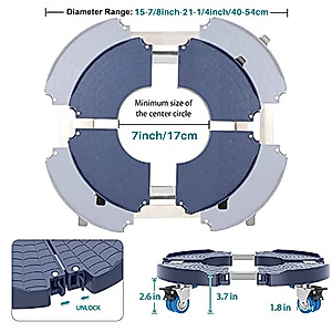 Senwow Plant Stand with Wheels, 15-22 Inch Adjustable Plant Caddy with Wheels Indoor Outdoor, Large Plant Cart Dolly with Casters for Flower Pot Garden Pot Mover