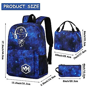 Bluboon School Backpack for Boys Teens Bookbag Travel Daypack Kids Lunch Bag Pencil Case (The Little Prince-3pcs)