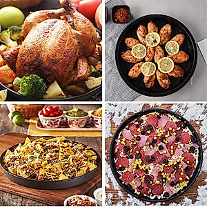 IME Pizza Pan Nonstick Pizzas Tray Sheet Carbon Steel Pie Pan Baking Pans Deep Dish for Home Kitchen Bakeware Bread Cake Handmade 10 Inch