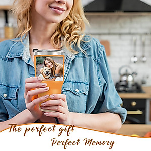 Custom Tumblers Personalized Stainless Steel Photo Coffee Tumbler Mug 30 oz Cups with Lid and Straw for Birthday Dad Mom Friends Men Women Custom Gifts