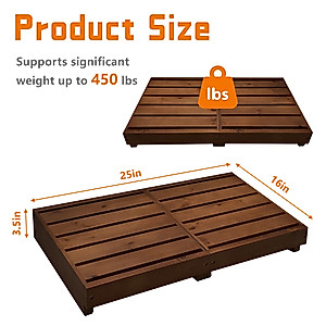 Koretech Outdoor Steps 3.5'' Height, Wooden Step Stool with Non Slip Pads, Step for Outside, Safety Stepping Stool for Bathroom, Kitchen, Bed (Walnut Color)