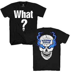 WWE Stone Cold Steve Austin What? Wrestling Adult T-Shirt(XL, What)