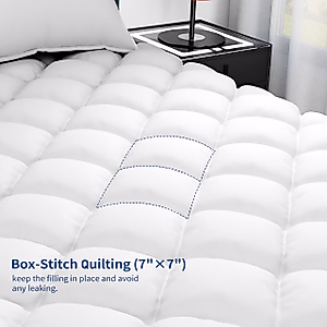 Sunflower Queen Mattress Pad, Hypoallergenic Cotton Mattress Cover, 18-22" Extra Deep Pocket Quilted Protector, Breathable&Noiseless