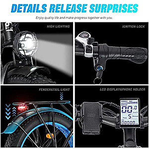 PHILODO Electric Bike for Adults, 48V 22Ah Fat Tire Ebike Dual Motor AWD 2 * 1000W 35MPH Electric Bicycles 21-Speed with Ignition Lock Hydraulic Disc Brakes