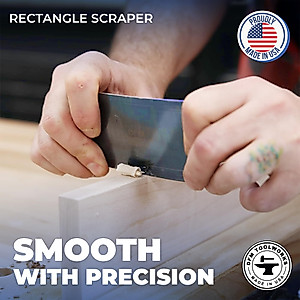 DFM Tool Works Blue Curved Cabinet Scraper Cards - Cabinet Scraper for Woodworking, Card Scraper Tool for Precision and Fine Finishes - Ideal Tool for Woodworking Projects - Made in USA (Set of 3)