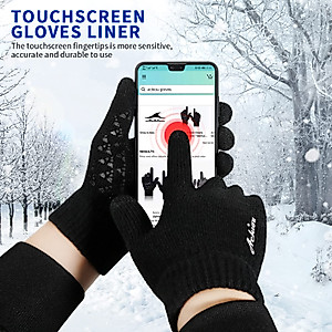 Achiou Winter Gloves for Men Women, Upgraded Thicken Touch Screen, Anti-Slip Silicone Gel, Thermal Soft Knit Lining