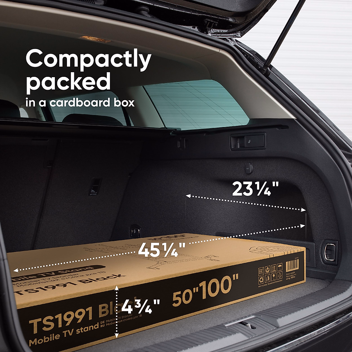ONKRON Mobile TV Stand for 50-100 Inch TV up to 265 lbs, Heavy Duty TV Stand Adjustable Height with +5/-5° Tilt - max VESA 1000x600 Portable TV Stand on Wheels/TV Cart Rolling TV Stand Tall Black