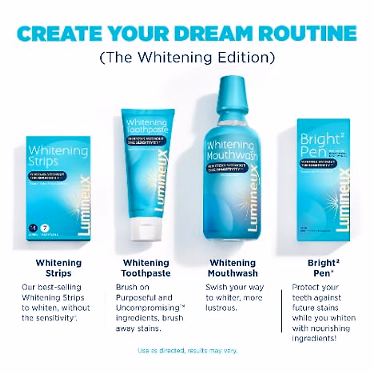 Lumineux Teeth Whitening Toothpaste 2 Pack Peroxide Free Enamel Safe for Sensitive Whiter Teeth, Fluoride Free, No Alcohol, Artificial Colors, SLS Free Dentist Formulated - 3.75 Oz