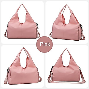 HAUTHE Gym Bag for Women,Sports Gym Yoga Bag with Shoes Compartment,Travel Duffel Shoulder Weekend Bags for Women with Wet Pocket