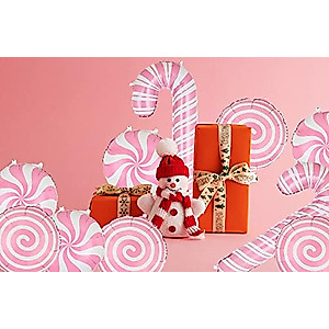 Sweet Candy Balloon Pink Candy Cane Balloons Lollipop Balloon Xmas Christmas Candies Theme Birthday Baby Shower Party Decor Supplies 10 Pcs Set