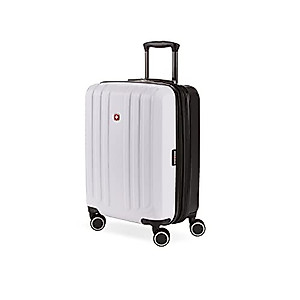 SwissGear 8028 Hardside Expandable Spinner Luggage, Black/White, Carry-On 19-Inch
