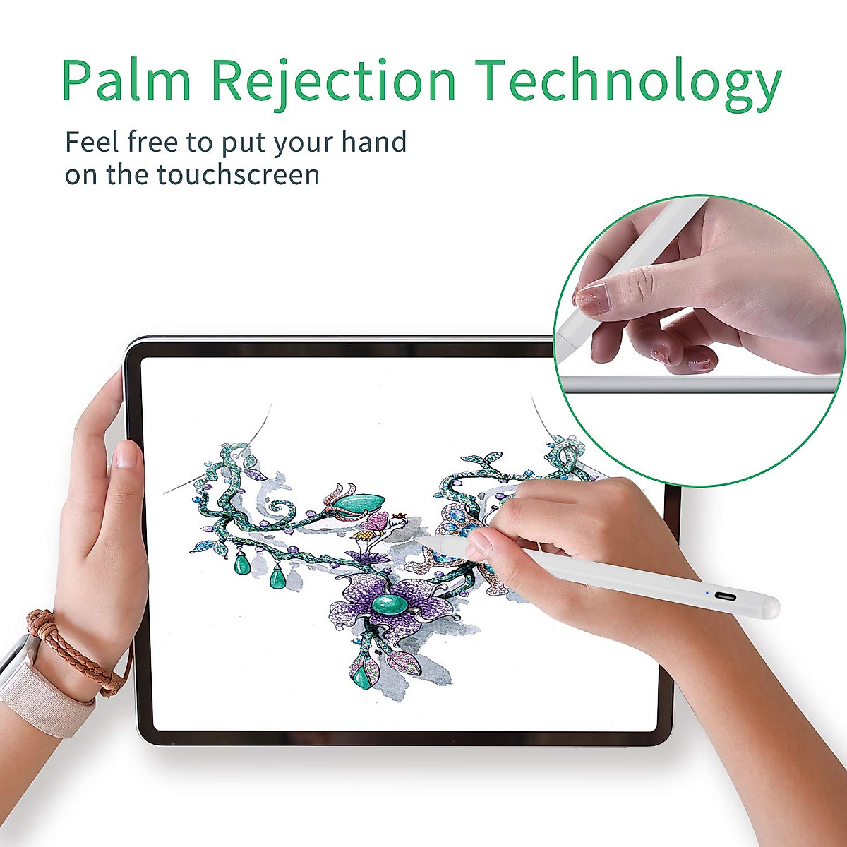 2024 iPad Pen,EDIVIA for Apple iPad Pencil with Quick Charge and Palm Rejection Stylus for iPad Pro M4, iPad Air M2,iPad 10th 9th 8th Generation,iPad Mini 6th Generation,iPad Pro 11/12.9 Inch,White