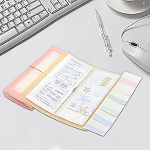 RIIEYOCA 2 Pcs Mini File Folder 30 Pockets,Plastic Wallet for Cards,Coupons,Receipt,Tax Item, Storage File Manager with Color Labels (Pink+Yellow)