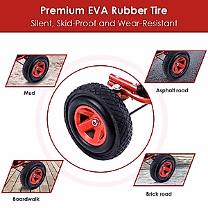 HOMGX Pedal Go Kart, Outdoor Kids Pedal Go Kart with Adjustable Bucket Seat, Steering Wheel, Rubber Wheels, Brake, Pedal Powered Ride On Kart for Boys, Girls (Reddish Black)