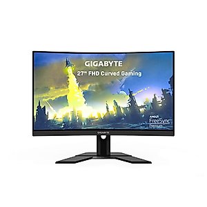 GIGABYTE G27FC 27" 165Hz 1080P Curved Gaming Monitor, 1920 x 1080 VA 1500R Display, 1ms (MPRT) Response Time, 90% DCI-P3, FreeSync Premium, 1x Display Port 1.2, 2x HDMI 1.4