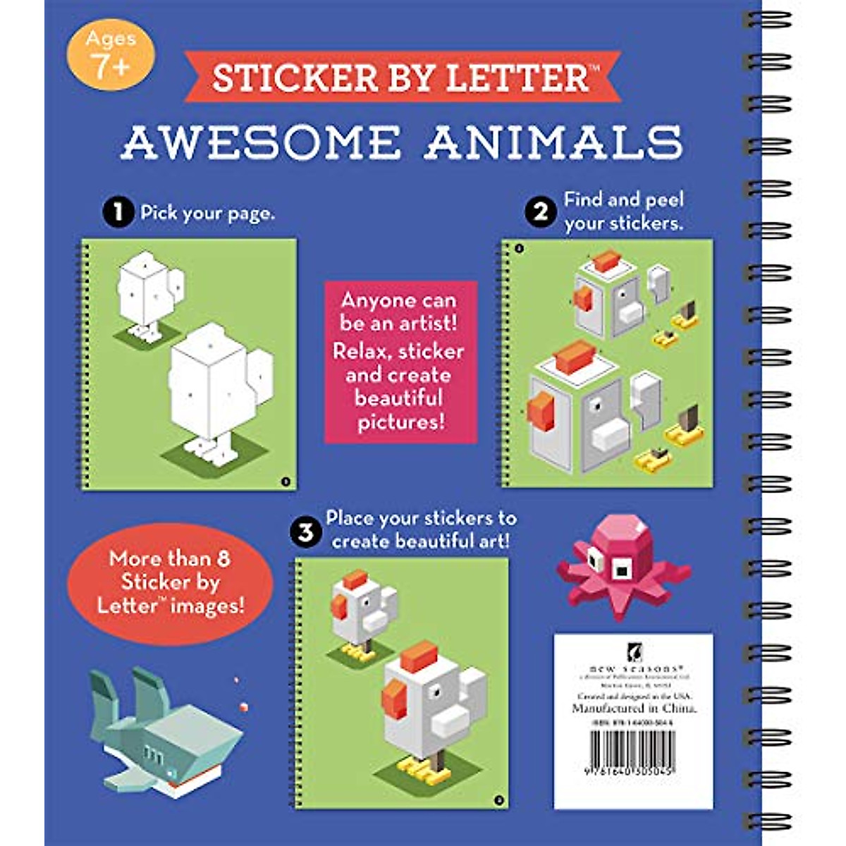 Brain Games - Sticker by Letter: Awesome Animals (Sticker Puzzles - Kids Activity Book)