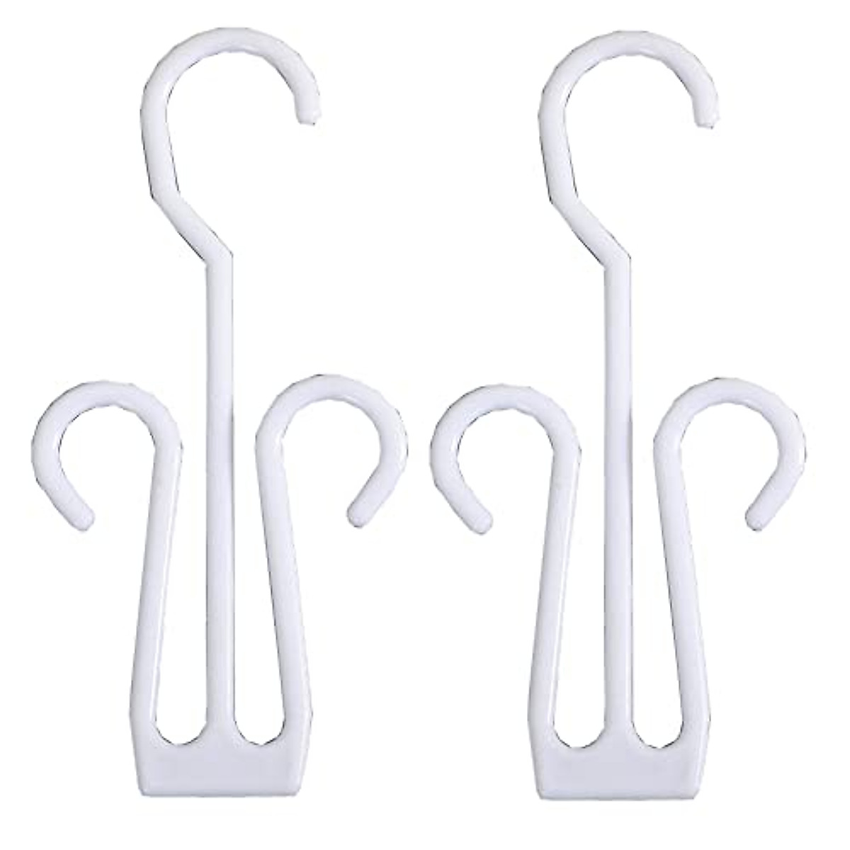 luzen 8Pcs Plastic Slippers Display Hanger Flip Flops Slippers Drying Hanging Shoe Rack Shoe Organizer with Double Hooks for Shoe store and Home Use, White