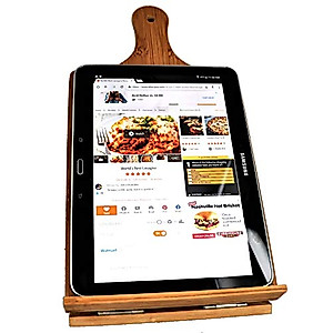 Nana Gift Cookbook Stand Recipe Holder - Custom Engraved Bamboo Cutting Board Foldable Chef Easel Metal Hinge Kickstand iPad Tablet Compatible Christmas Birthday Mother Day Kitchen Decor (7.25x13.5)