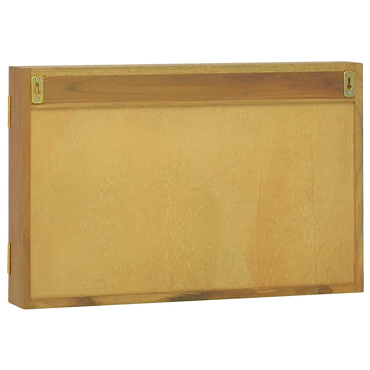 vidaXL Mirror Cabinet with Solid Teak Wood Frame - Hallway Mirror with Additional Storage Space - Wall Mounted Unit - Dimensions: 23.6" x 3.9" x 15.7"