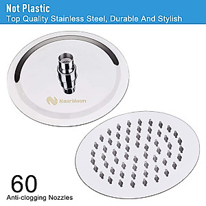 NearMoon Rain Shower Head, Ultra-Thin Design-Pressure Boosting, Awesome Some Experience, High Pressure High Flow Stainless Steel Rainfall Shower Head (6 Inch,Chrome Finish)