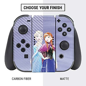 Skinit Decal Gaming skin compatible with Nintendo Switch Bundle - Officially Licensed Disney Frozen Elsa and Anna Sisters Art Design