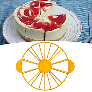 Cake Portion Marker, Cake Divider Round Cake Slice Pie Slicer Marker Round 10 or 12 Piece Cake Slice Marker Double Sided Cake Portion Marker Equal Portion Cutter Bread (Yellow, 126g (280))