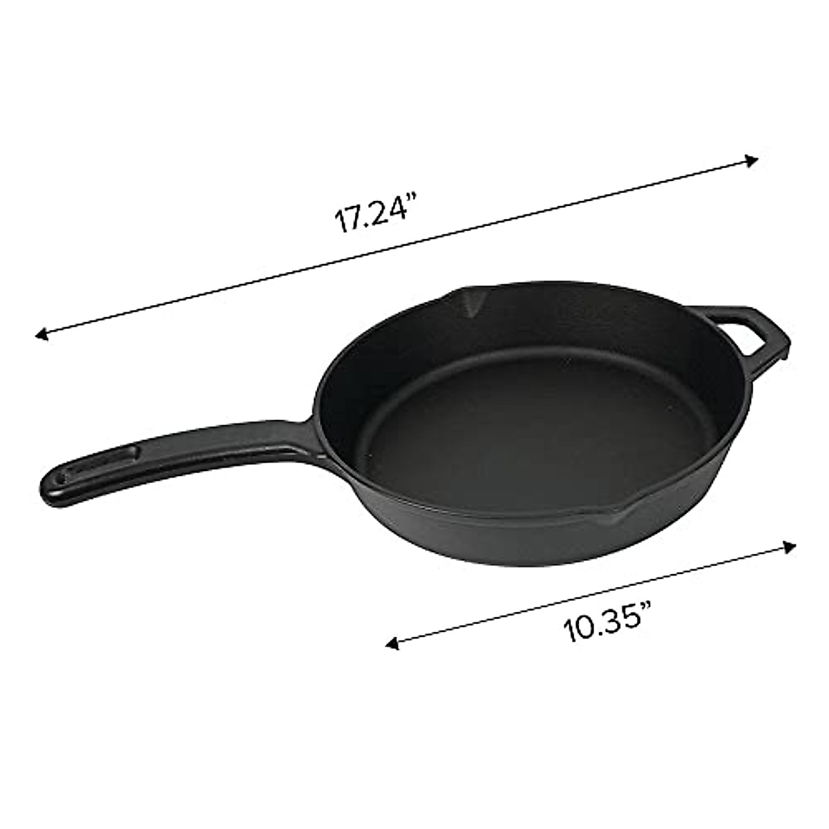 Megamaster 10-inch Round Pre-Seasoned Cast Iron Skillet Pan, Grill Accessory, Camping Cooking Accessory 630-0009P