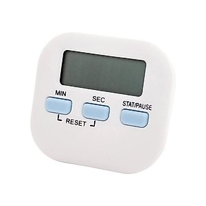 GRASARY Kitchen Alarm Clock High Clarity Precise Timing Mini Manual Countdown Cooking Shower Study Stopwatch for Study White