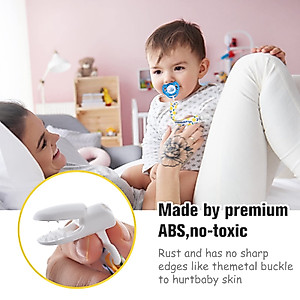 Babmomo Pacifier Clip,8 Pack Pacifier Holder for Boys and Girls,Stylish Binkie Clip Strap,Fits Most Pacifier Styles and Newborn Teether Toys &Baby Gift