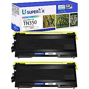 SuperInk Compatible Toner Cartridge Replacement for Brother TN350 TN-350 to use with Intellifax 2820 2920 HL-2070N HL-2040 DCP-7020 DCP-7025 MFC-7225N MFC-7820N (Black, 2-Pack)