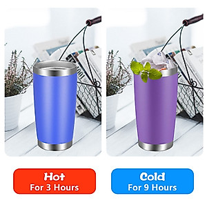VEGOND 20oz Tumbler with Lid and Straw Stainless Steel Tumbler Cup Vacuum Insulated Double Wall Travel Coffee Mug Powder Coated Coffee Cup(Purple 1 Pack)