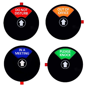 Kichwit Privacy Sign, Do Not Disturb Sign, Out of Office Sign, Please Knock Sign, In a Meeting Sign, Office Sign, Conference Sign for Offices, 5 Inch, Black