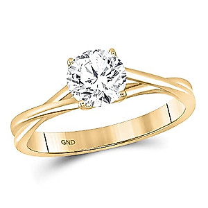 14kt Yellow Gold Round Diamond Solitaire Bridal Wedding Engagement Ring 3/4 Cttw