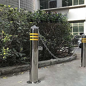 2 Pack Car Parking Space Lock Bollard Removable Driveways Security Posts Stainless Steel Parking Bollards for Parking Space,School Entrance