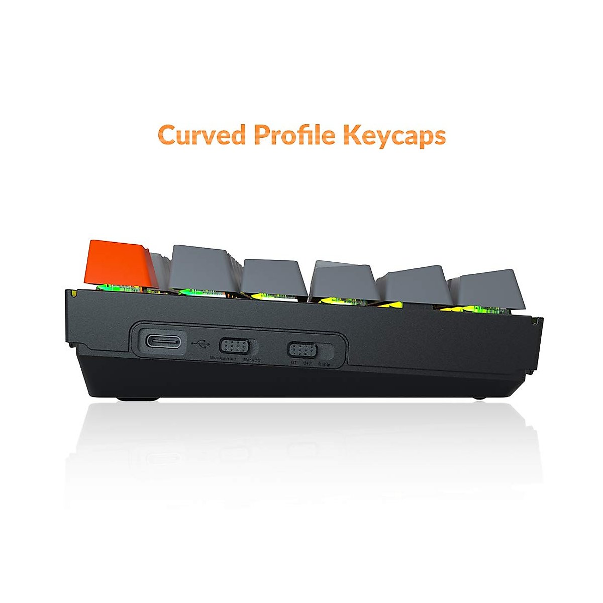 Keychron K8 Hot-swappable Wireless Bluetooth 5.1/Wired USB Mechanical Gaming Keyboard, Tenkeyless 87 Keys Computer Keyboard with Gateron G Pro Blue Switch RGB Backlight N-Key Rollover for Mac Windows