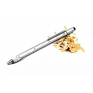 2PCS PACK 6 in 1 Screwdriver Tool Pen - Mini Multifunction Pen with Stylus, Flat and Phillips Screwdriver Bit, Bubble Level and inch cm Ruler all in one (Model B, BLACK & GREY)