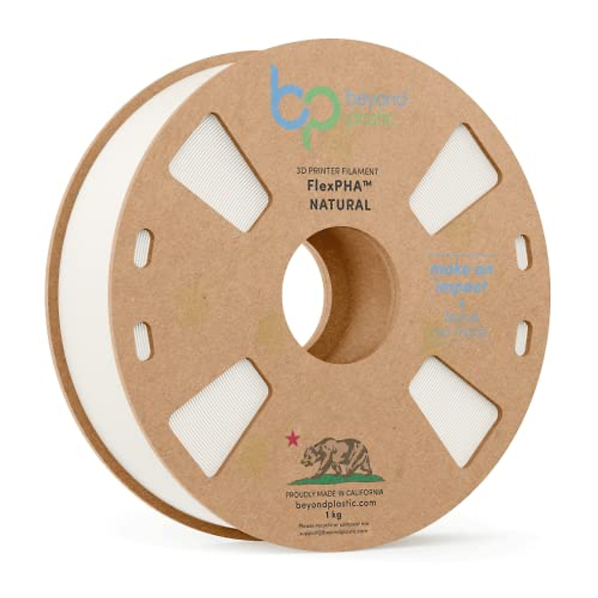 Beyond Plastic PHA 3D Printer Filament, FlexPHA™ Natural 1 kg