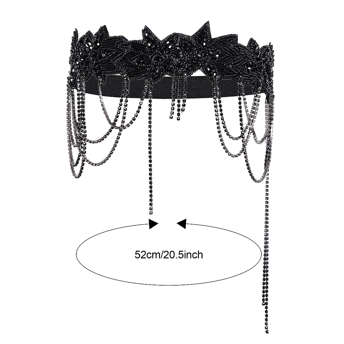 choyaxo 1920s Flapper Great Gatsby Accessories Set 1920s headpiece Roaring 20s Headband Long Gloves for Women