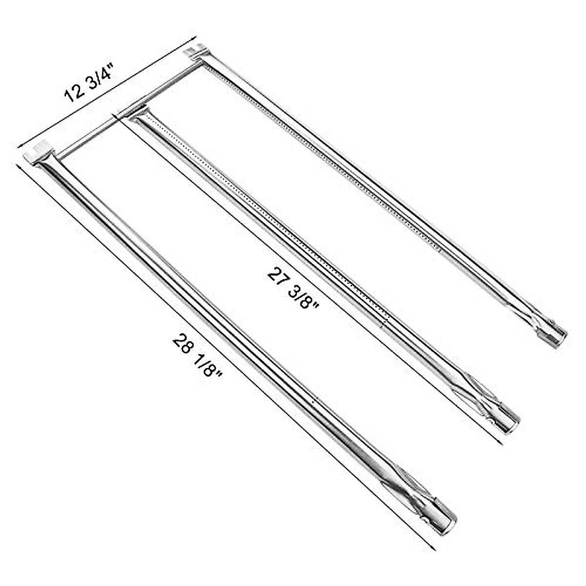 Hisencn Grill Parts Replacement for Weber Spirit 310 E310, Genesis Silver B C, Genesis Platinum B C, Weber 900 (with Side Control Knobs), Stainless Steel Burner 28 1/8" and Flavorizer Bar 22 1/2"