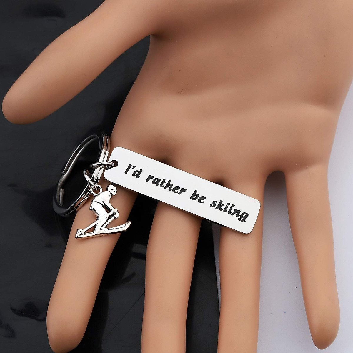 Gzrlyf I'd Rather be Skiing Keychain Funny skiing Gifts for Skier Ski Lovers Ski Coach Gift (Keychain)