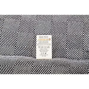 Bersuse 100% Cotton Milas XL Throw Blanket Turkish Towel - 60x90 Inches, Black