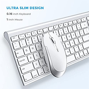 Bluetooth Keyboard Mouse for Mac OS, Ultra Slim Rechargeable Multi-Device Wireless Keyboard Mouse Combo for iMac, MacBook Pro, MacBook Air, iPad