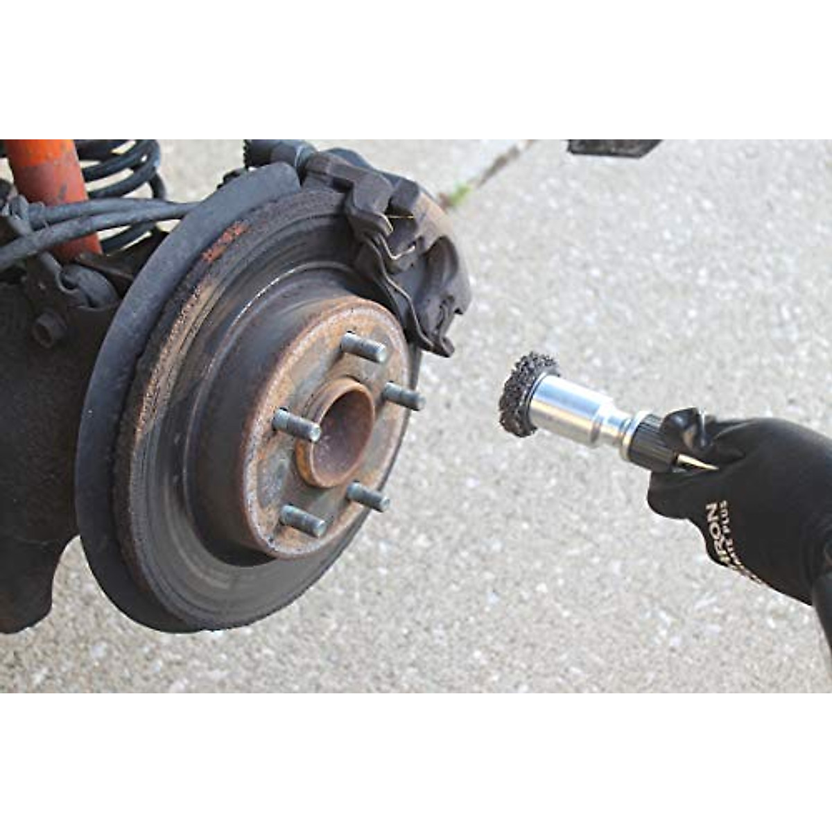 AME Intl-37330 Hub Buddy Impact Driven Surface and Stud Cleaner-Black/Silver