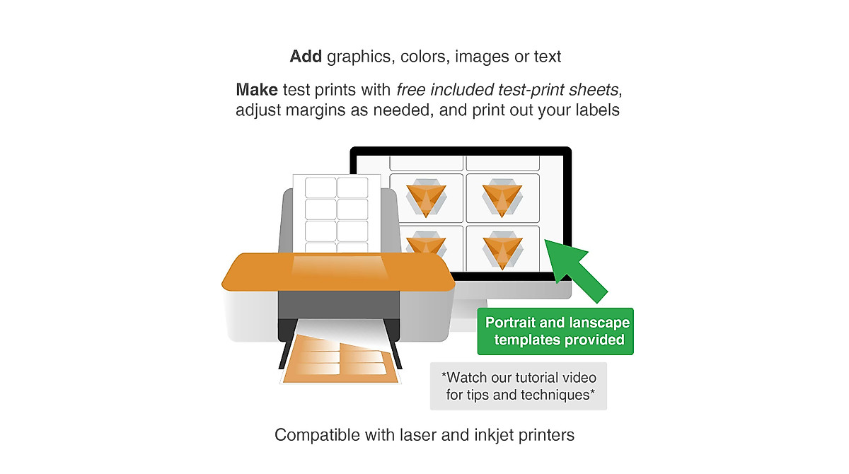 ChromaLabel 2x3 Inch Printable Labels - Laser & Inkjet