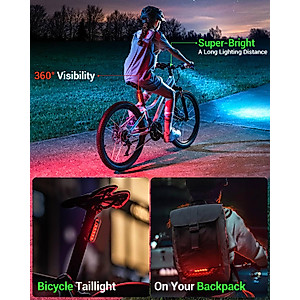 Victoper Bike Light, High Lumens Super Bright Bicycle Light, 6+4 Modes USB Rechargeable Bike Headlight & Tail Light Set, Waterproof Safety Bike Front & Rear Light for Road, Mountain, Night Riding